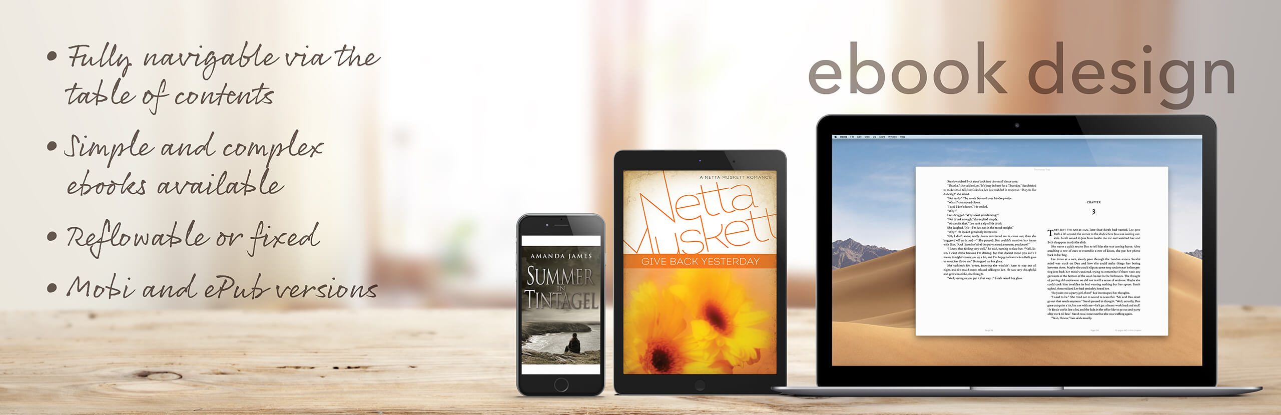 Book Cover Designer, Typesetting & Text Layout, eBook Conversion